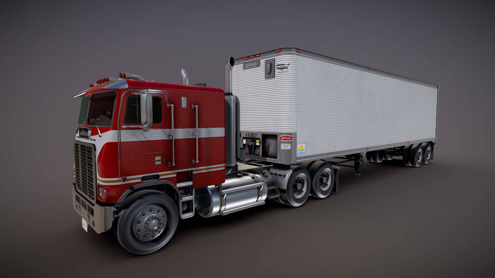 Freightliner Powerliner Dryvan Trailer - 3D Model by Veaceslav Condraciuc