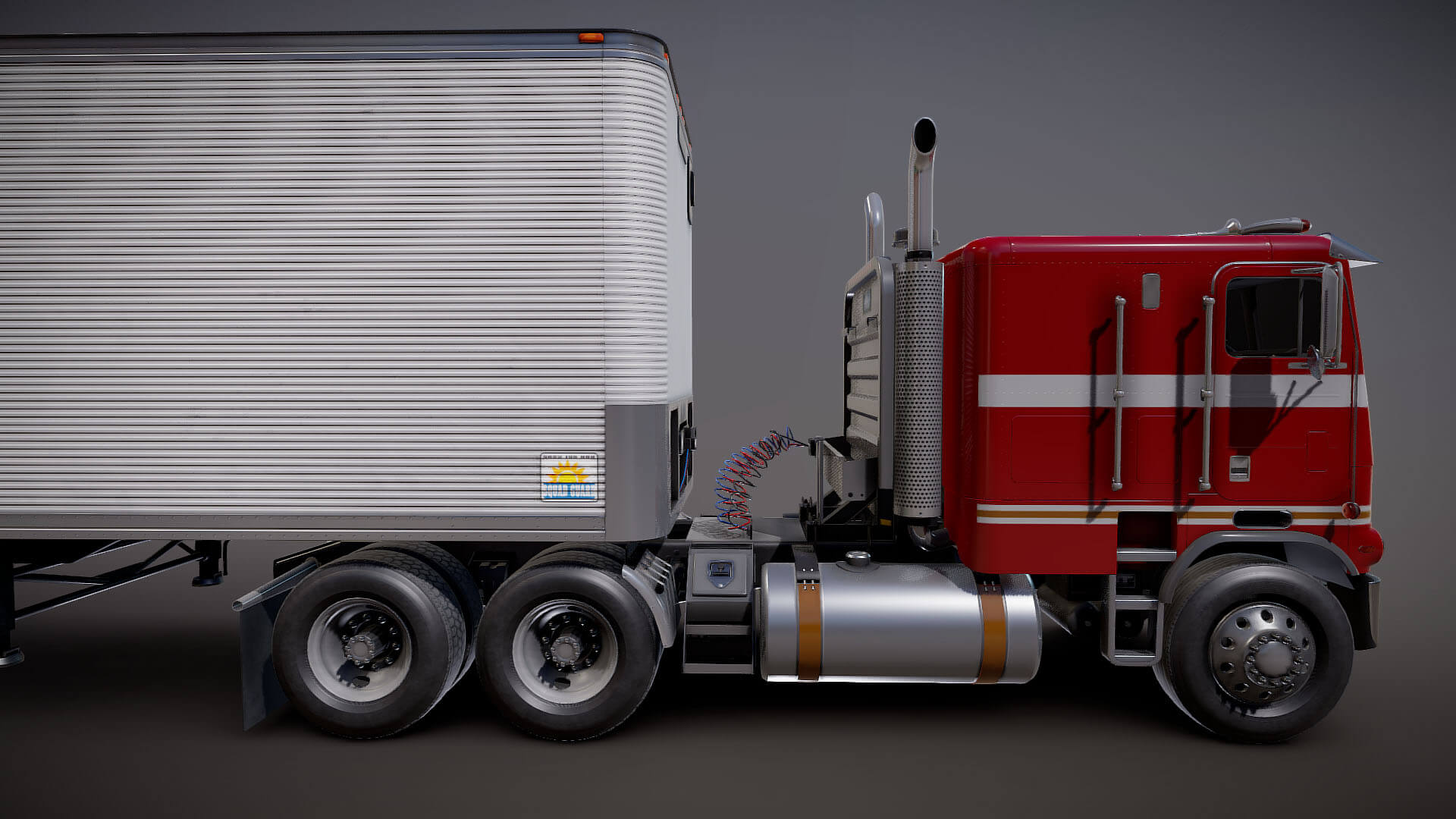 Freightliner Powerliner Dryvan Trailer - 3D Model by Veaceslav Condraciuc