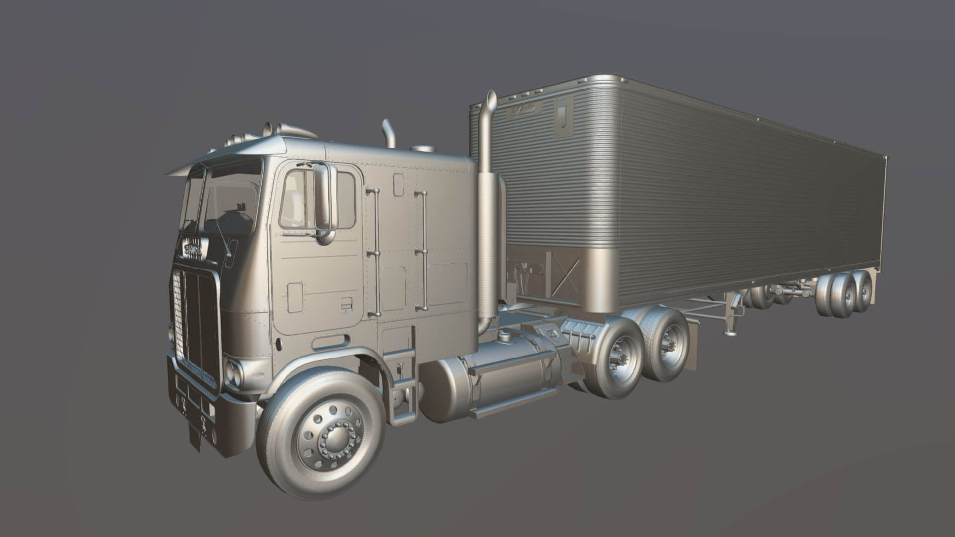 Freightliner Powerliner Dryvan Trailer - 3D Model by Veaceslav Condraciuc