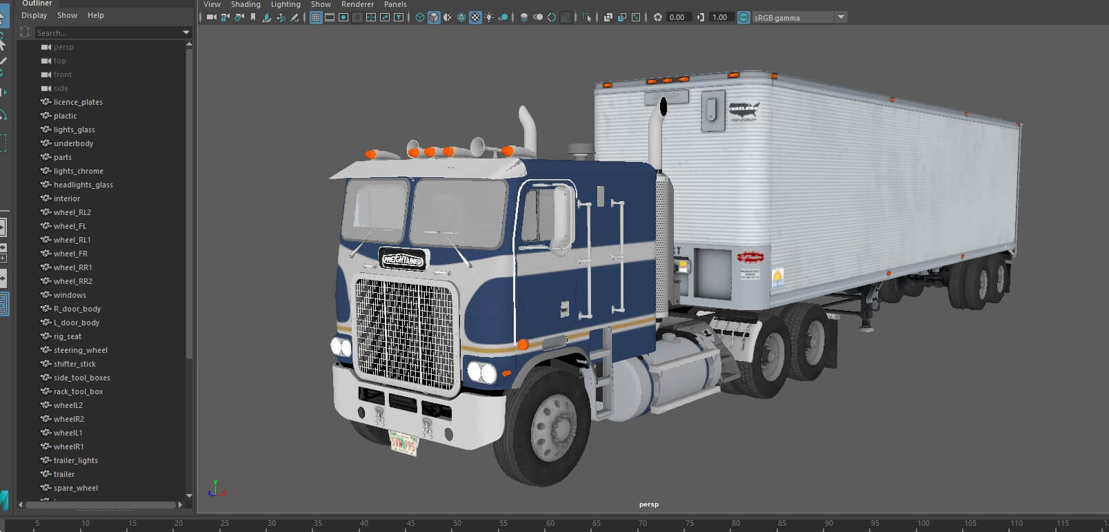 Freightliner Powerliner Dryvan Trailer - 3D Model by Veaceslav Condraciuc