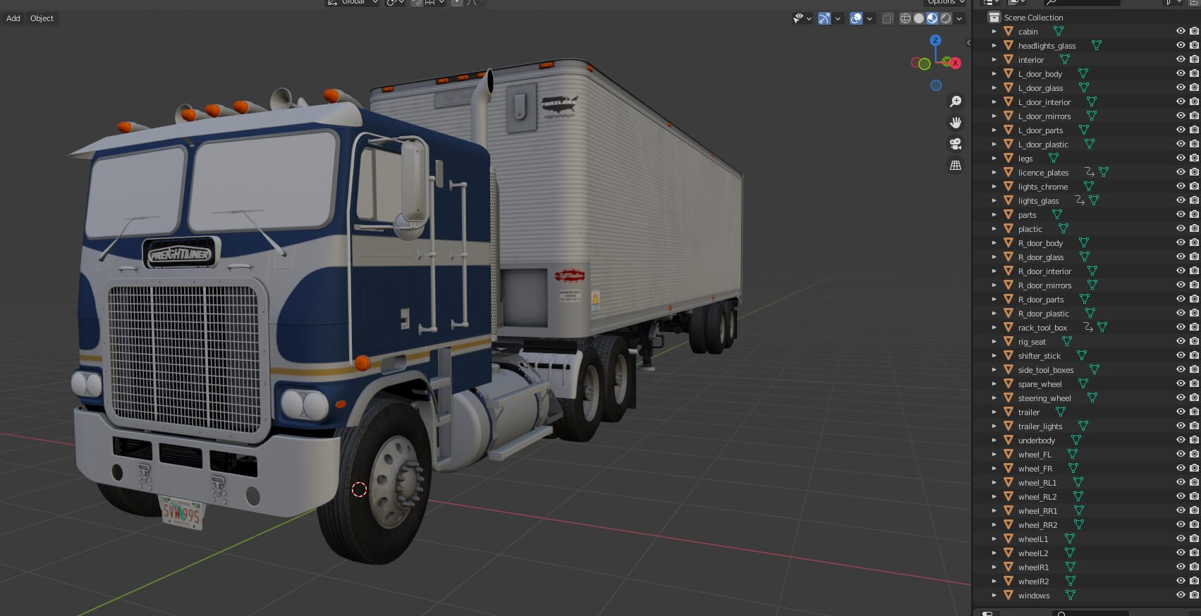 Freightliner Powerliner Dryvan Trailer - 3D Model by Veaceslav Condraciuc