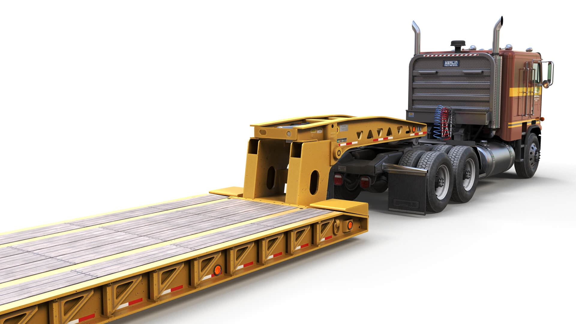 Freightliner Powerliner Semitruck Lowboy - 3D Model by Veaceslav Condraciuc