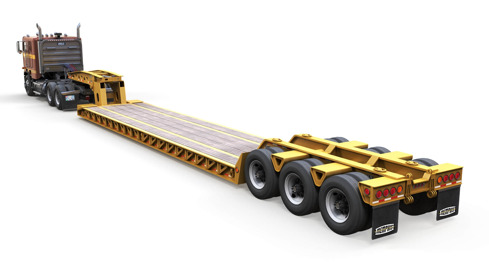 Freightliner Powerliner Semitruck Lowboy - 3D Model by Veaceslav Condraciuc