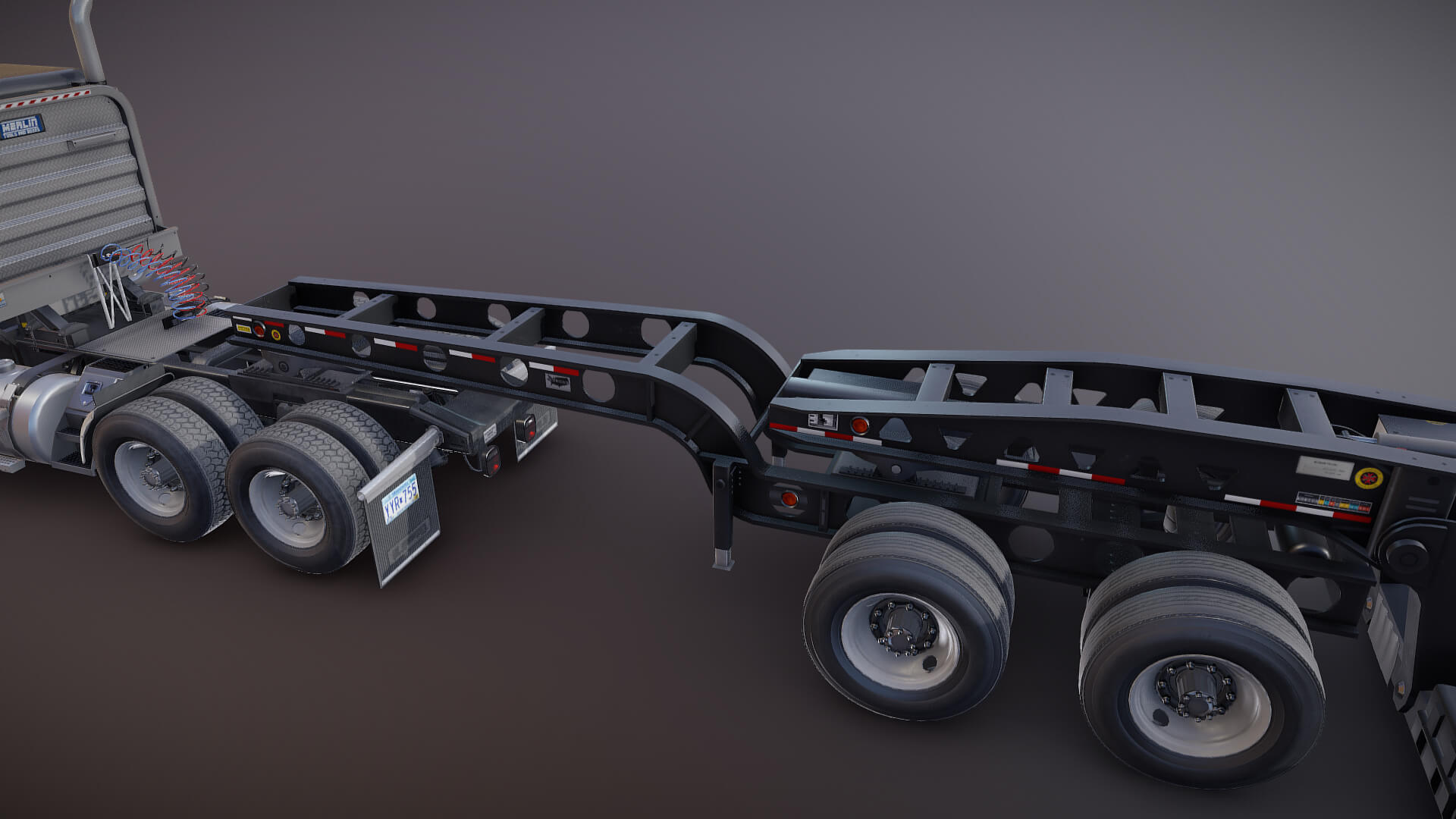 Freightliner Powerliner Semitruck Lowboy - 3D Model by Veaceslav Condraciuc