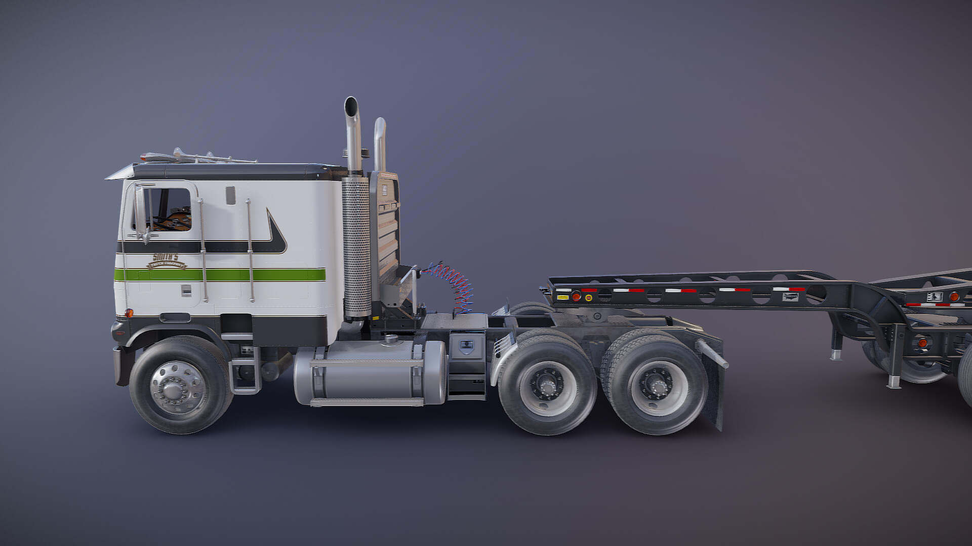 Freightliner Powerliner Semitruck Lowboy - 3D Model by Veaceslav Condraciuc