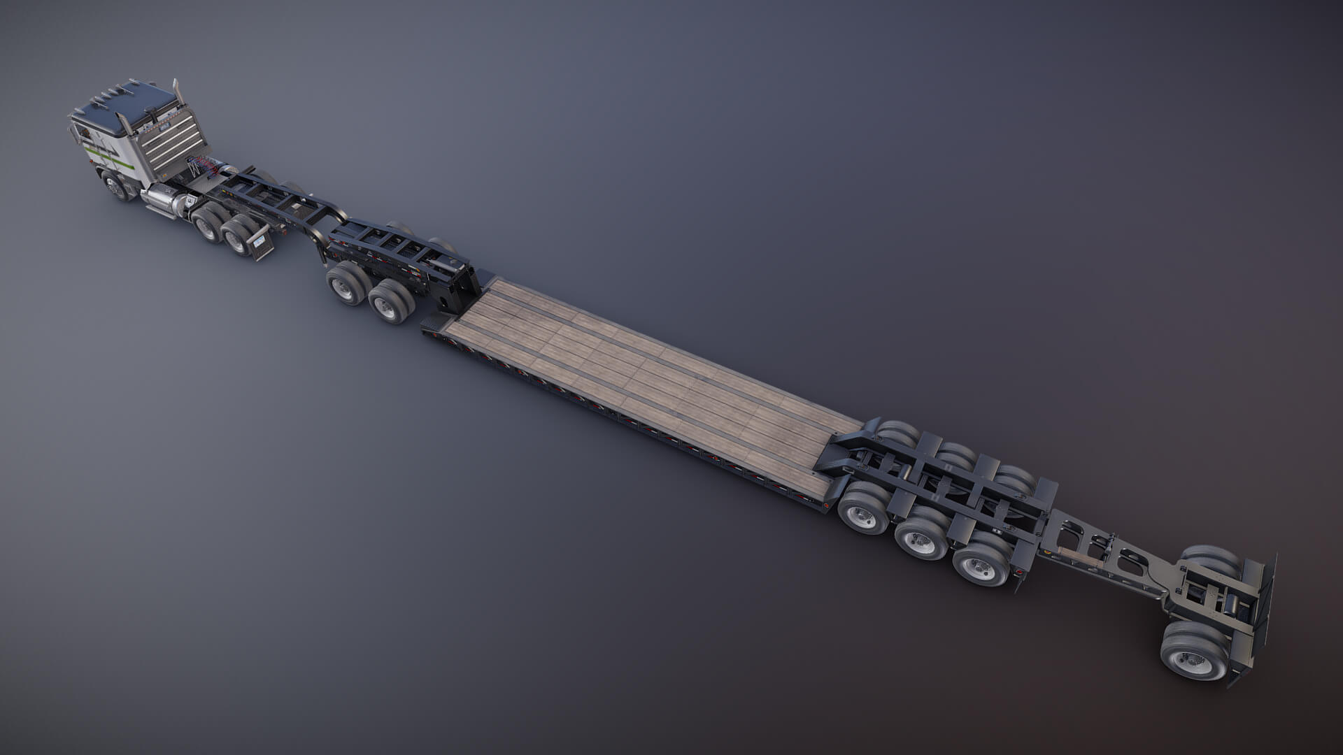 Freightliner Powerliner Semitruck Lowboy - 3D Model by Veaceslav Condraciuc