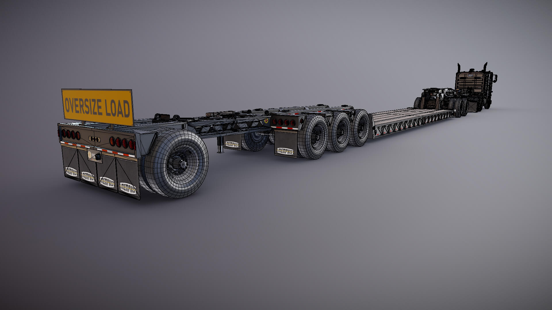 Freightliner Powerliner Semitruck Lowboy - 3D Model by Veaceslav Condraciuc