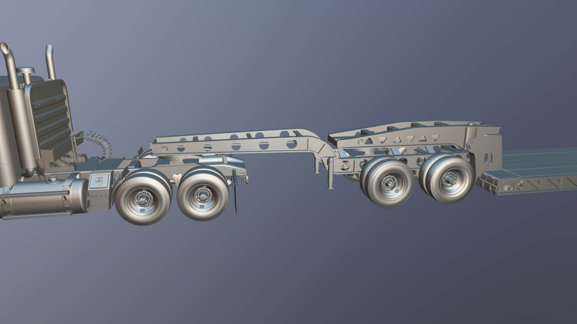 Freightliner Powerliner Semitruck Lowboy - 3D Model by Veaceslav Condraciuc