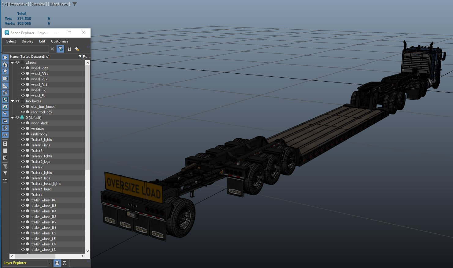 Freightliner Powerliner Semitruck Lowboy - 3D Model by Veaceslav Condraciuc