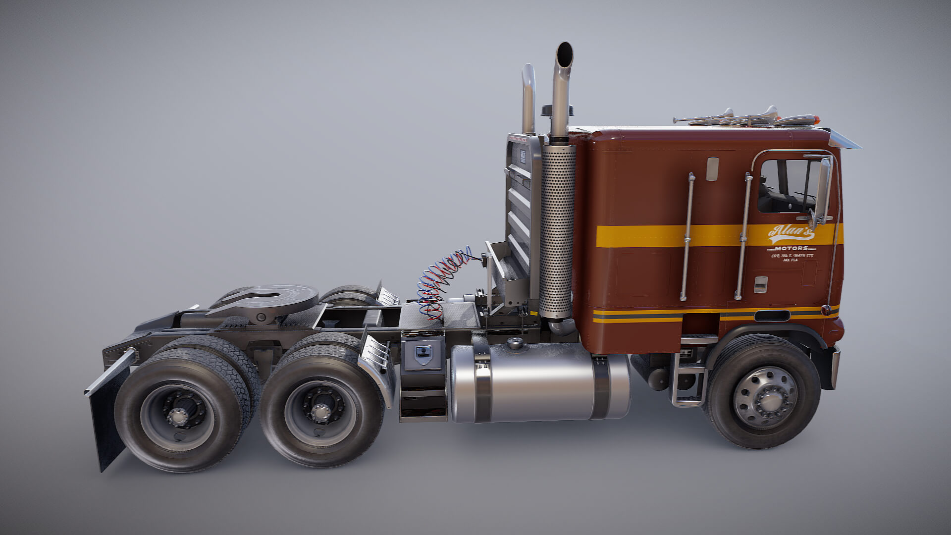 Freightliner Powerliner Semitruck - 3D Model by Veaceslav Condraciuc