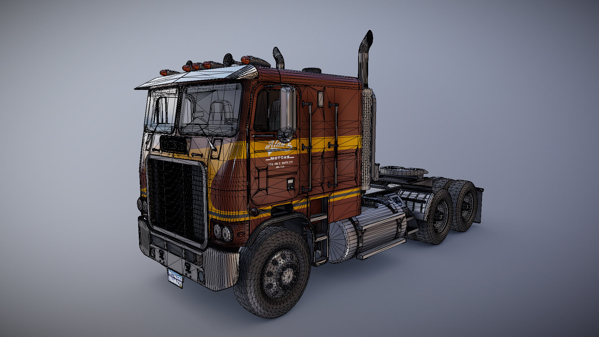 Freightliner Powerliner Semitruck - 3D Model by Veaceslav Condraciuc