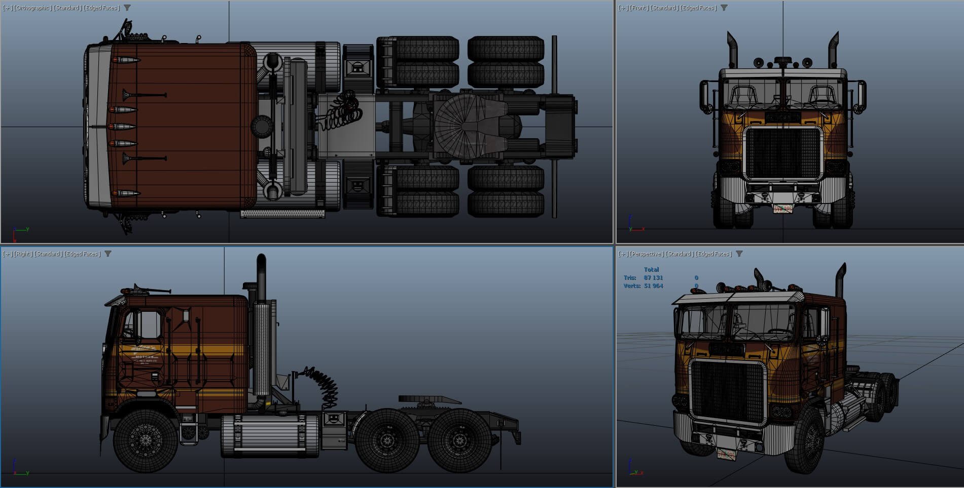 Freightliner Powerliner Semitruck - 3D Model by Veaceslav Condraciuc