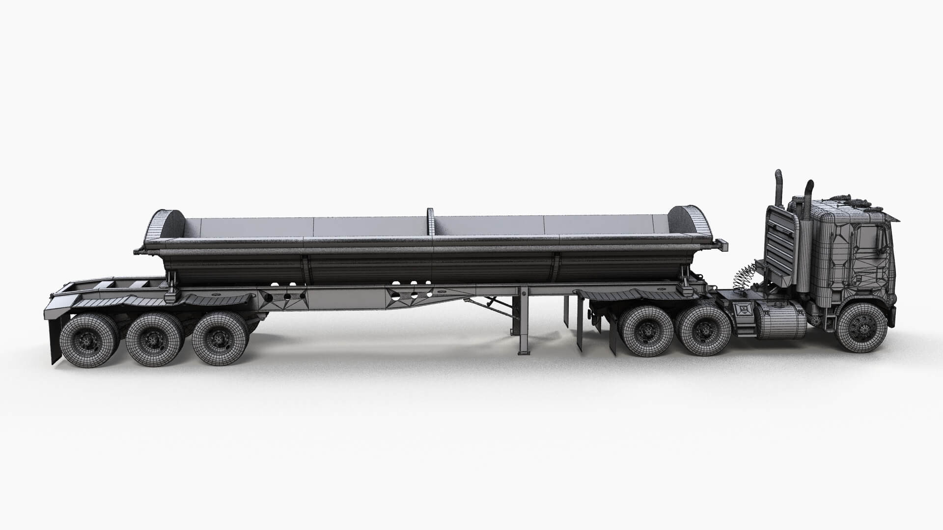 Freightliner Powerliner Side Tipper Road Train - 3D Model by Veaceslav ...