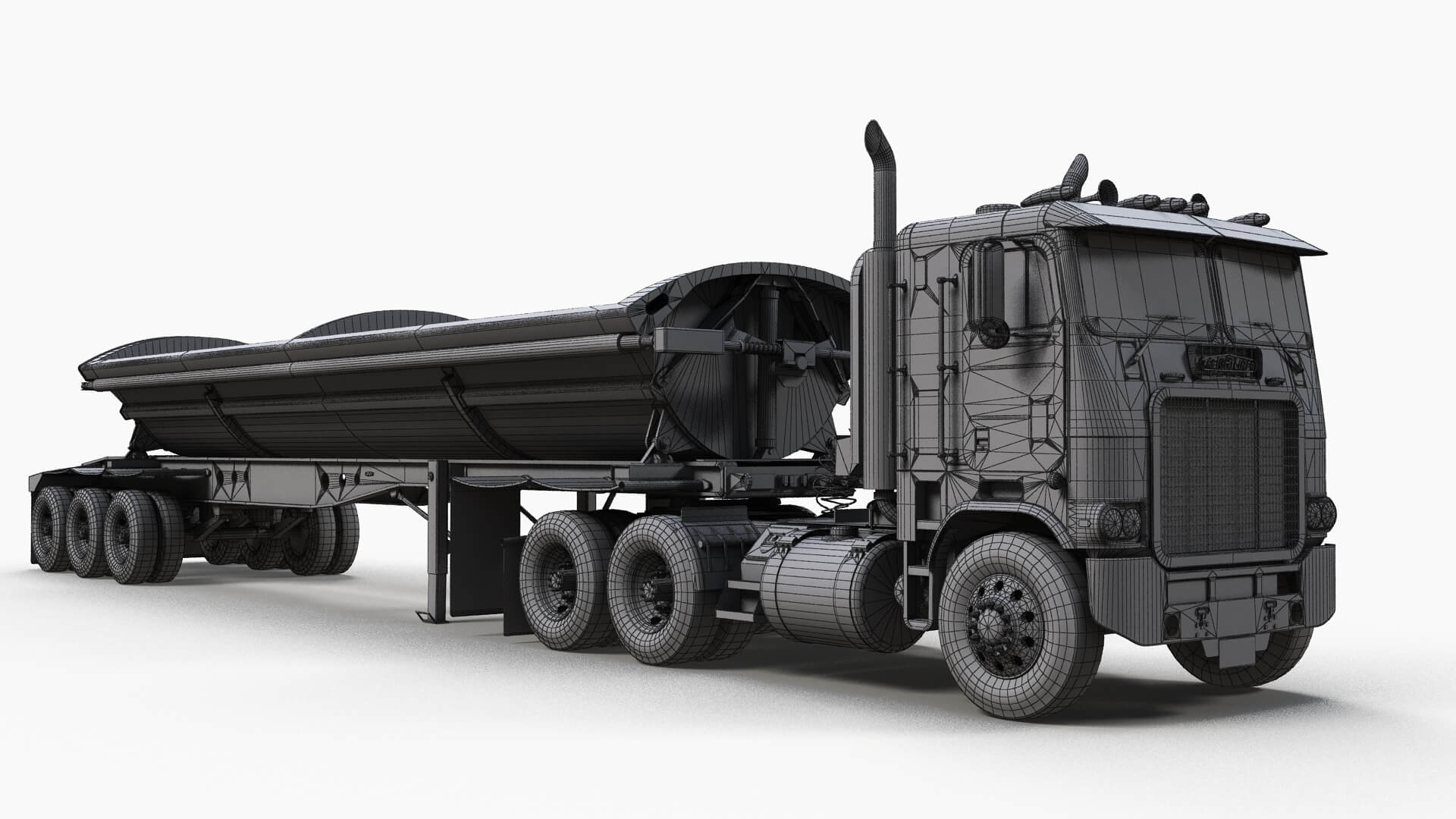 Freightliner Powerliner Side Tipper Road Train - 3D Model by Veaceslav ...