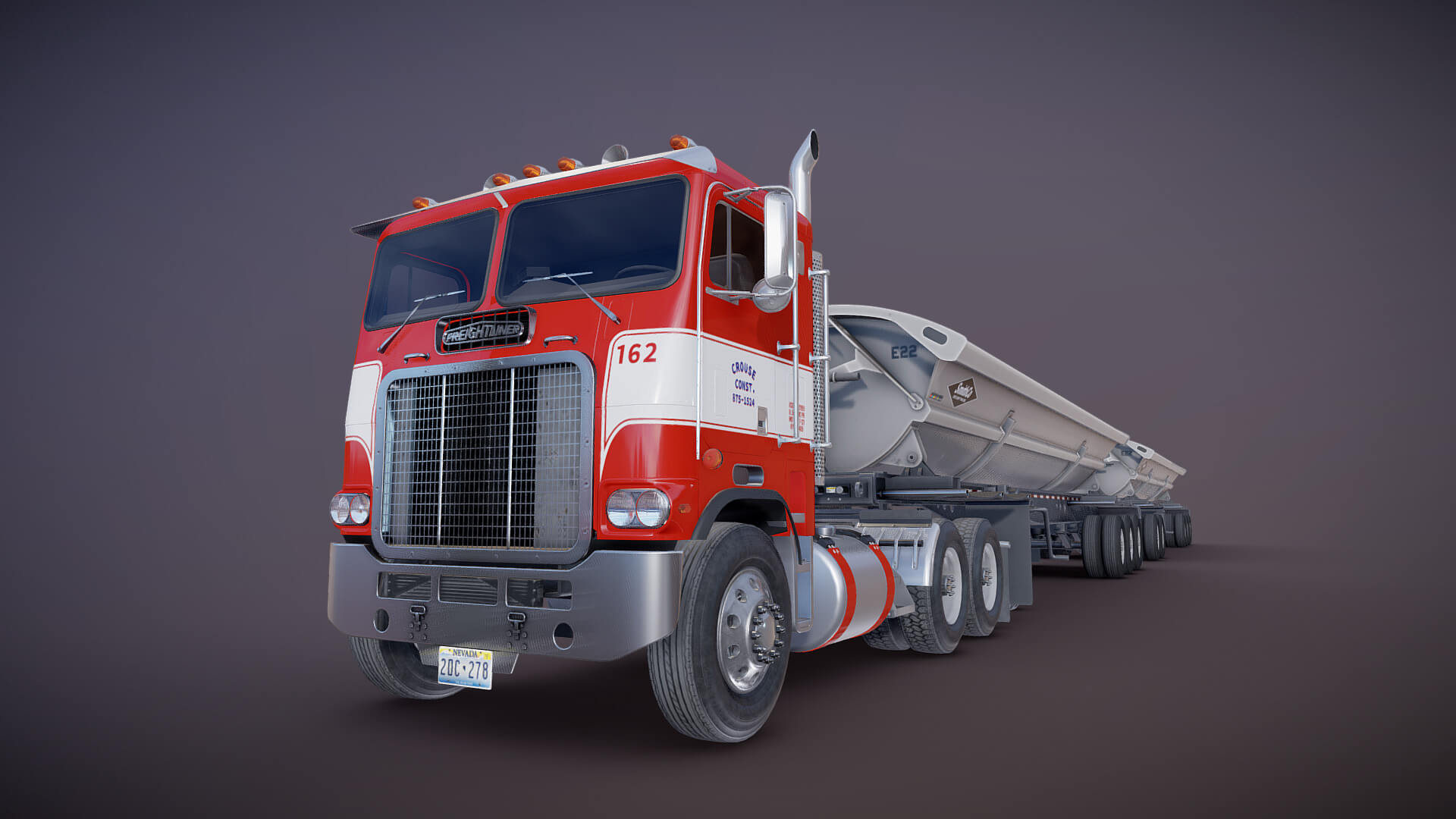 Freightliner Powerliner Side Tipper Road Train - 3D Model by Veaceslav ...