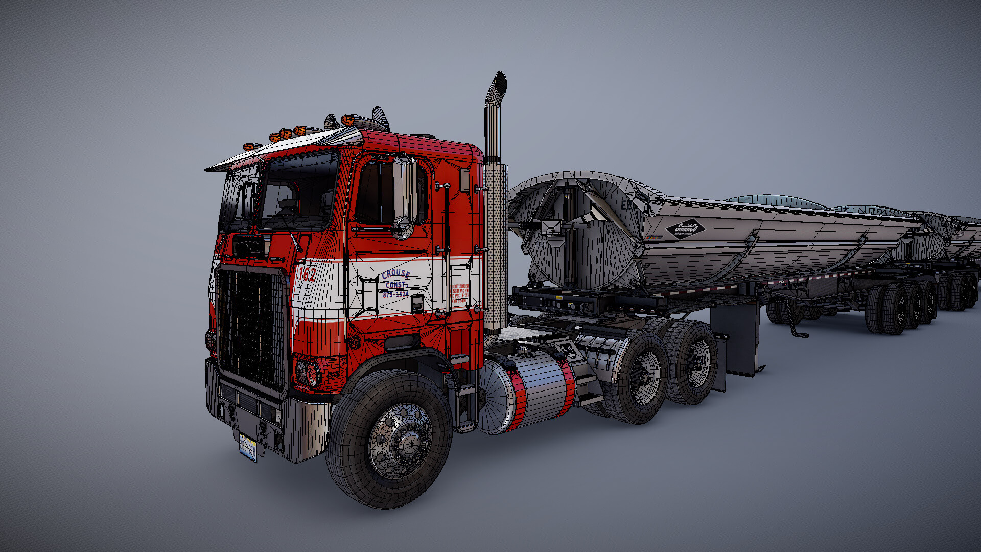 Freightliner Powerliner Side Tipper Road Train - 3D Model by Veaceslav ...
