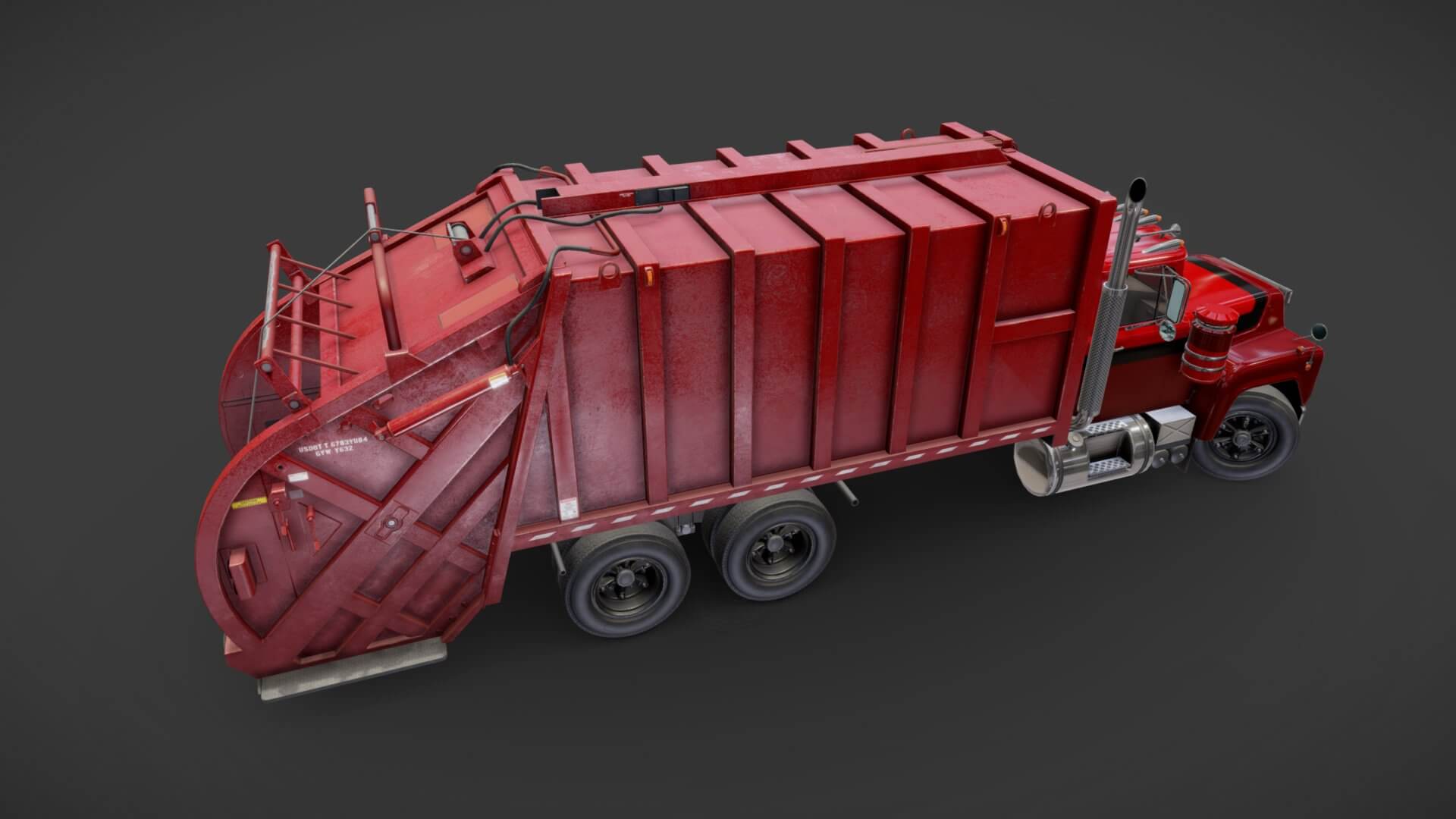 Red Garbage Truck