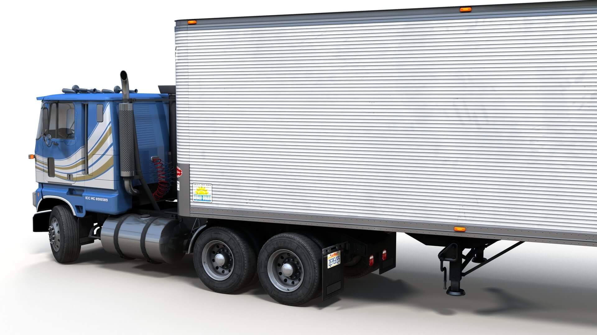 Cab-Over Semi Truck and Trailer 3D Model by Veaceslav Condraciuc