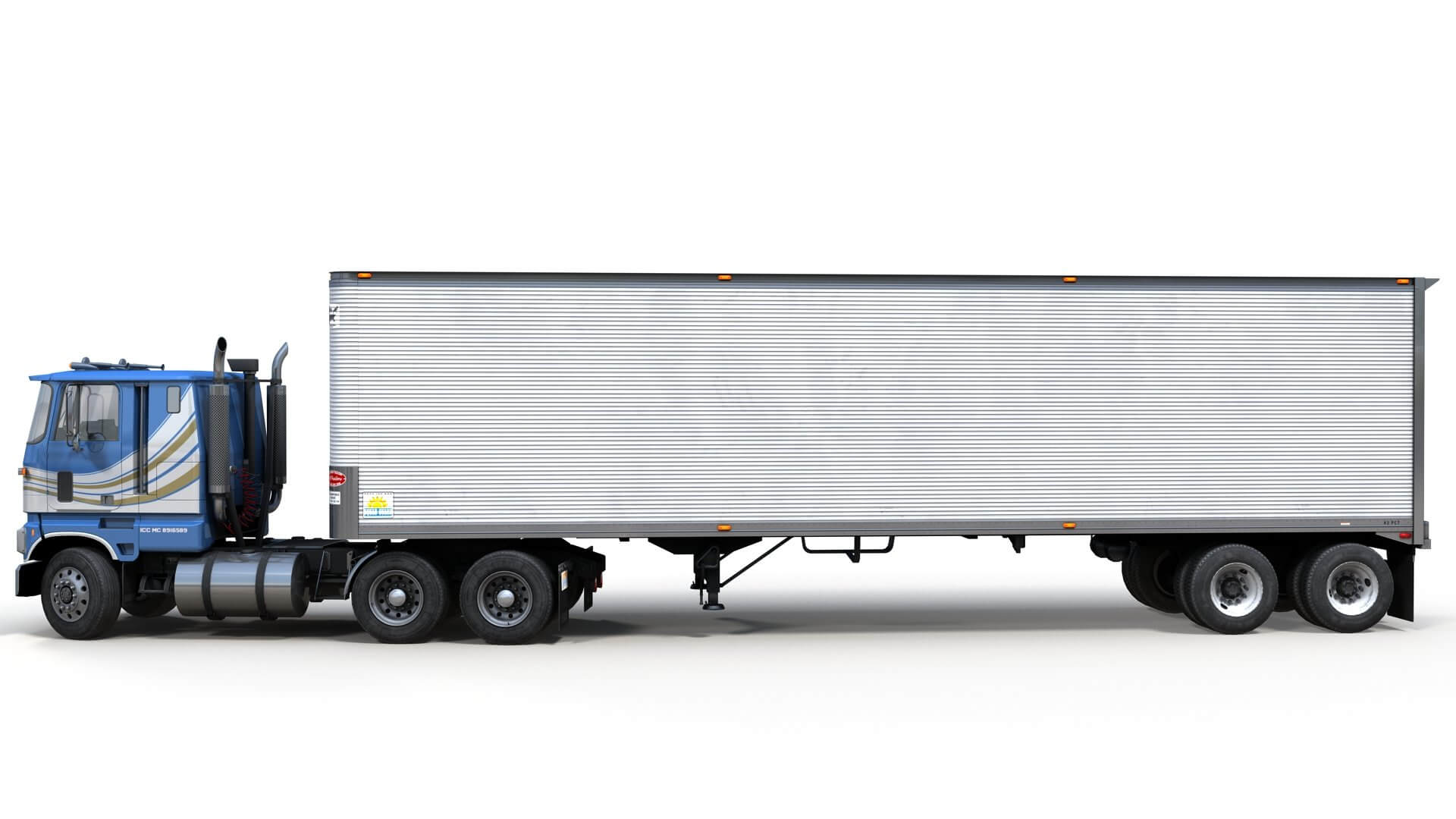 Cab-Over Semi Truck and Trailer 3D Model by Veaceslav Condraciuc