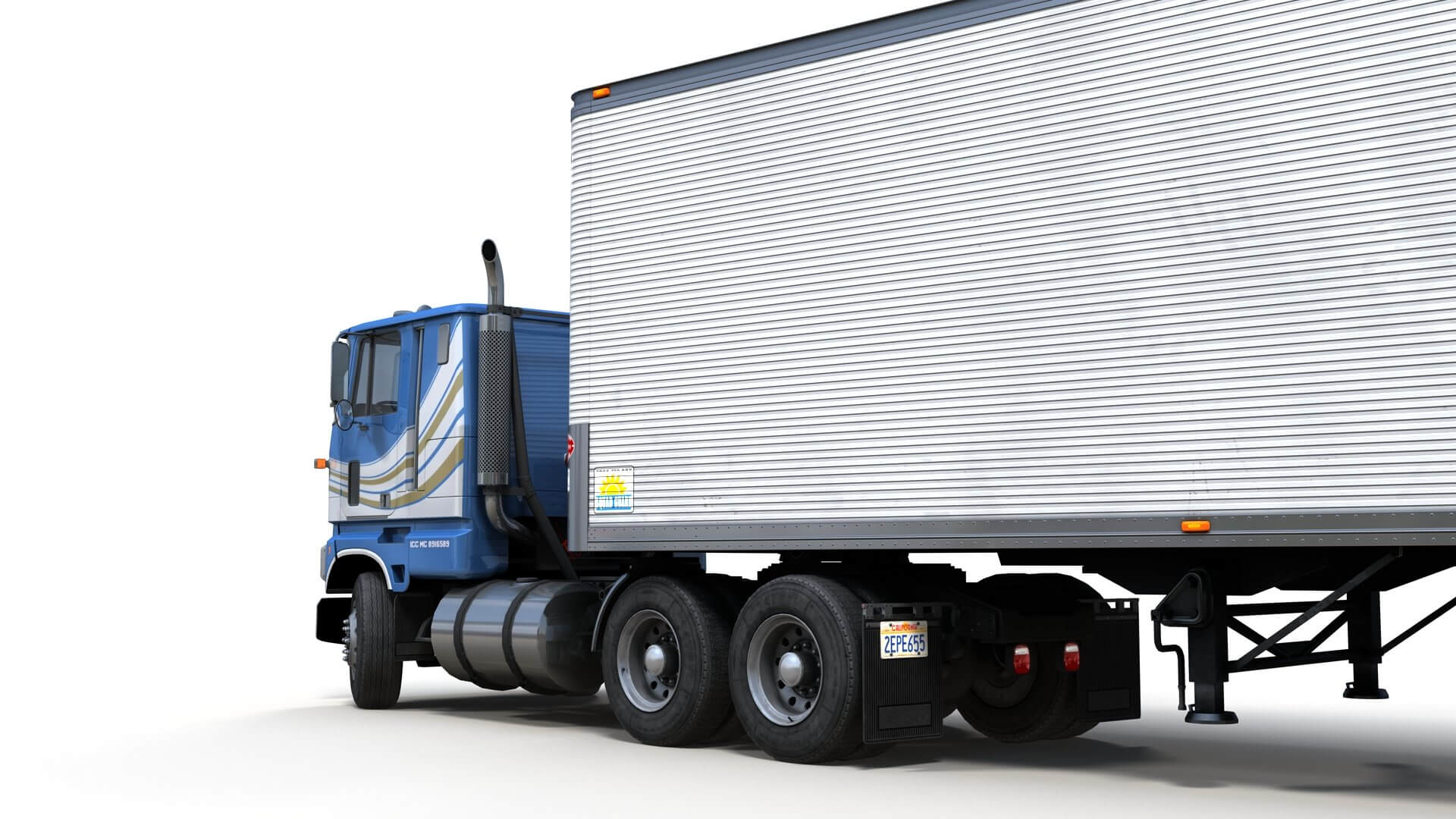 Cab-Over Semi Truck and Trailer 3D Model by Veaceslav Condraciuc