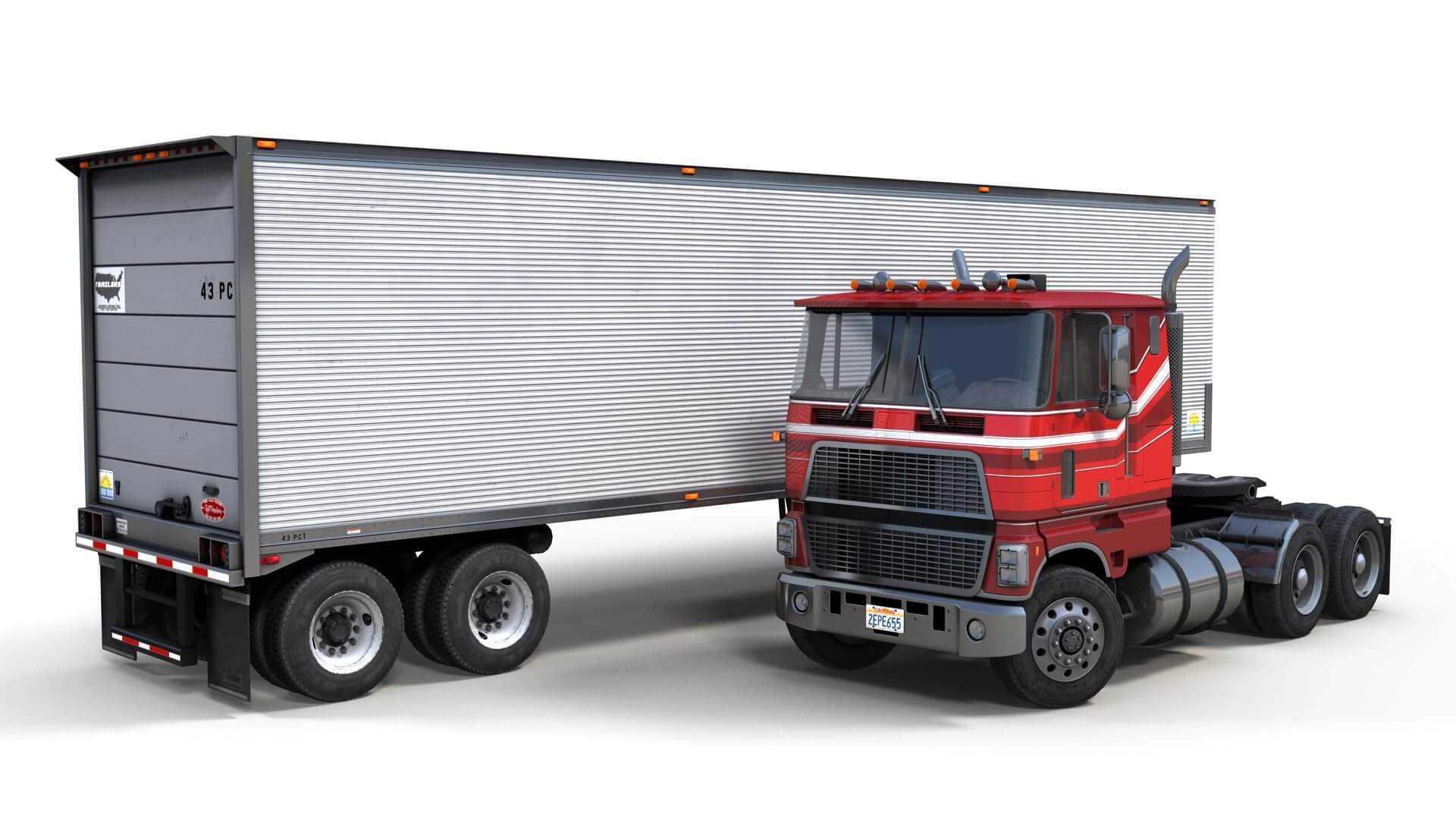 Cab-Over Semi Truck and Trailer 3D Model by Veaceslav Condraciuc