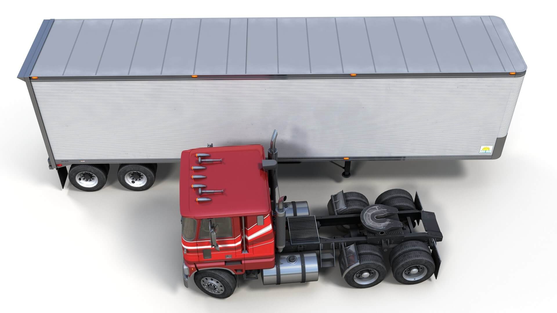 Cab-Over Semi Truck and Trailer 3D Model by Veaceslav Condraciuc