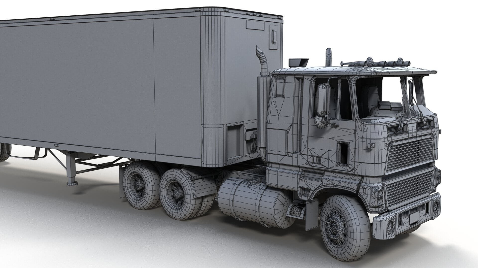 Cab-Over Semi Truck and Trailer 3D Model by Veaceslav Condraciuc