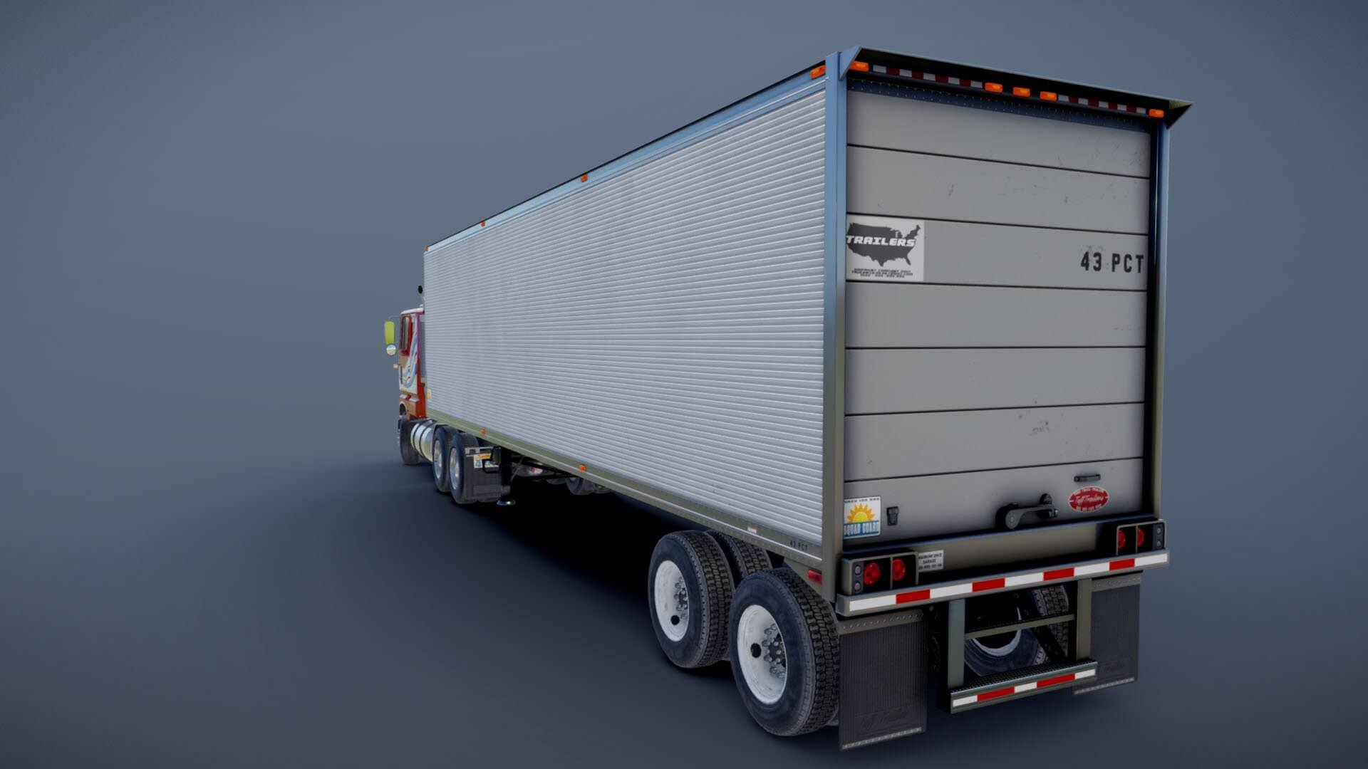 Cab-Over Semi Truck and Trailer 3D Model by Veaceslav Condraciuc