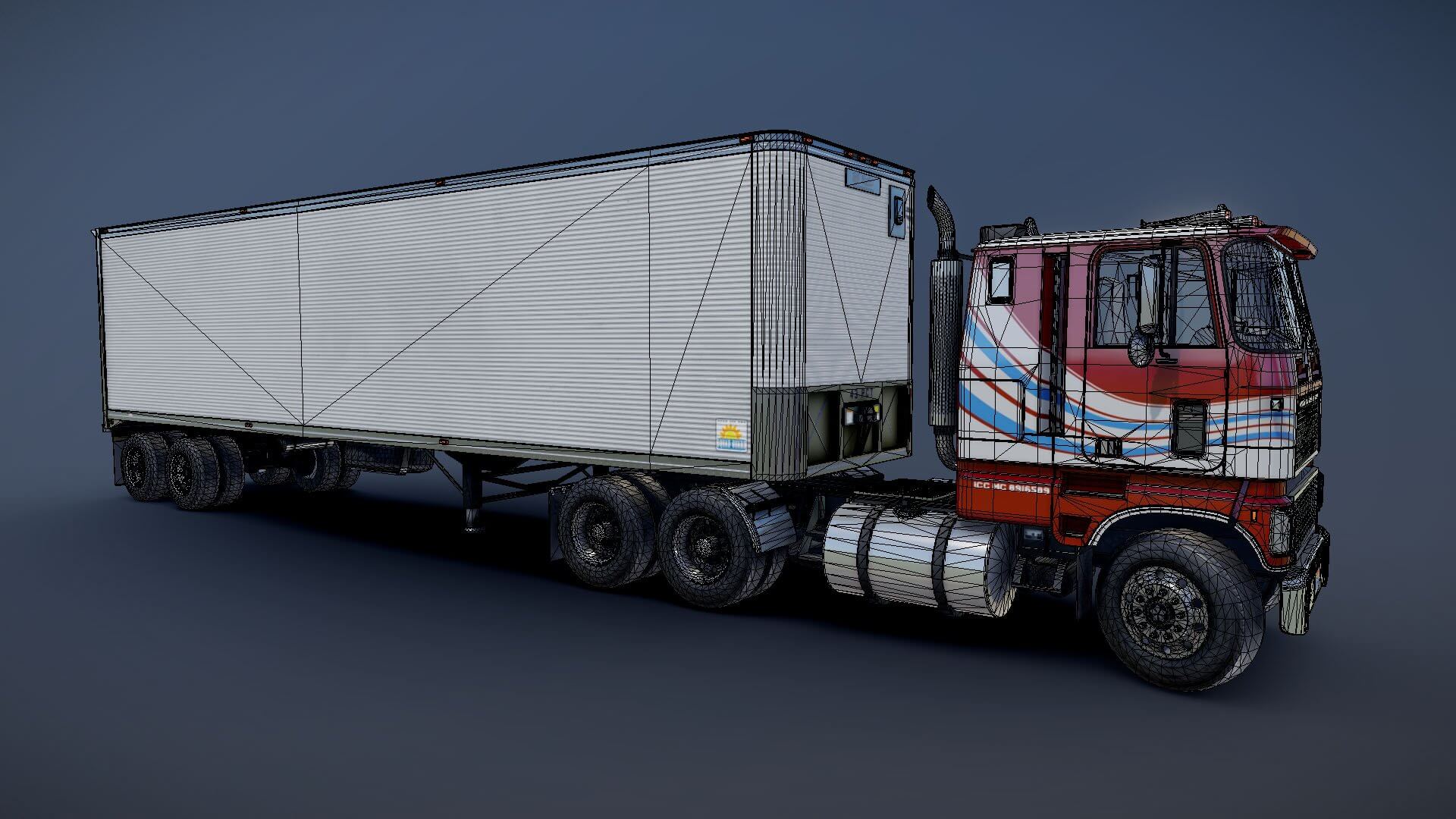 Cab-Over Semi Truck and Trailer 3D Model by Veaceslav Condraciuc