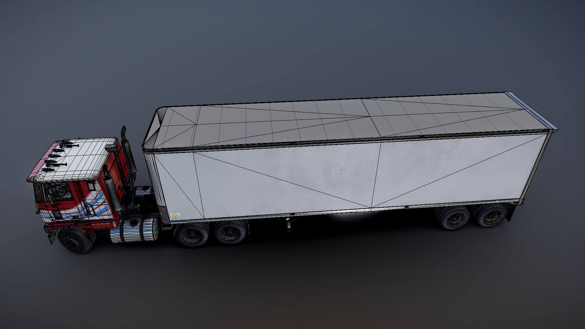 Cab-Over Semi Truck and Trailer 3D Model by Veaceslav Condraciuc