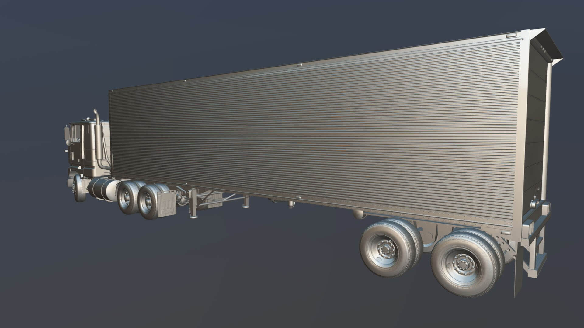 Cab-Over Semi Truck and Trailer 3D Model by Veaceslav Condraciuc