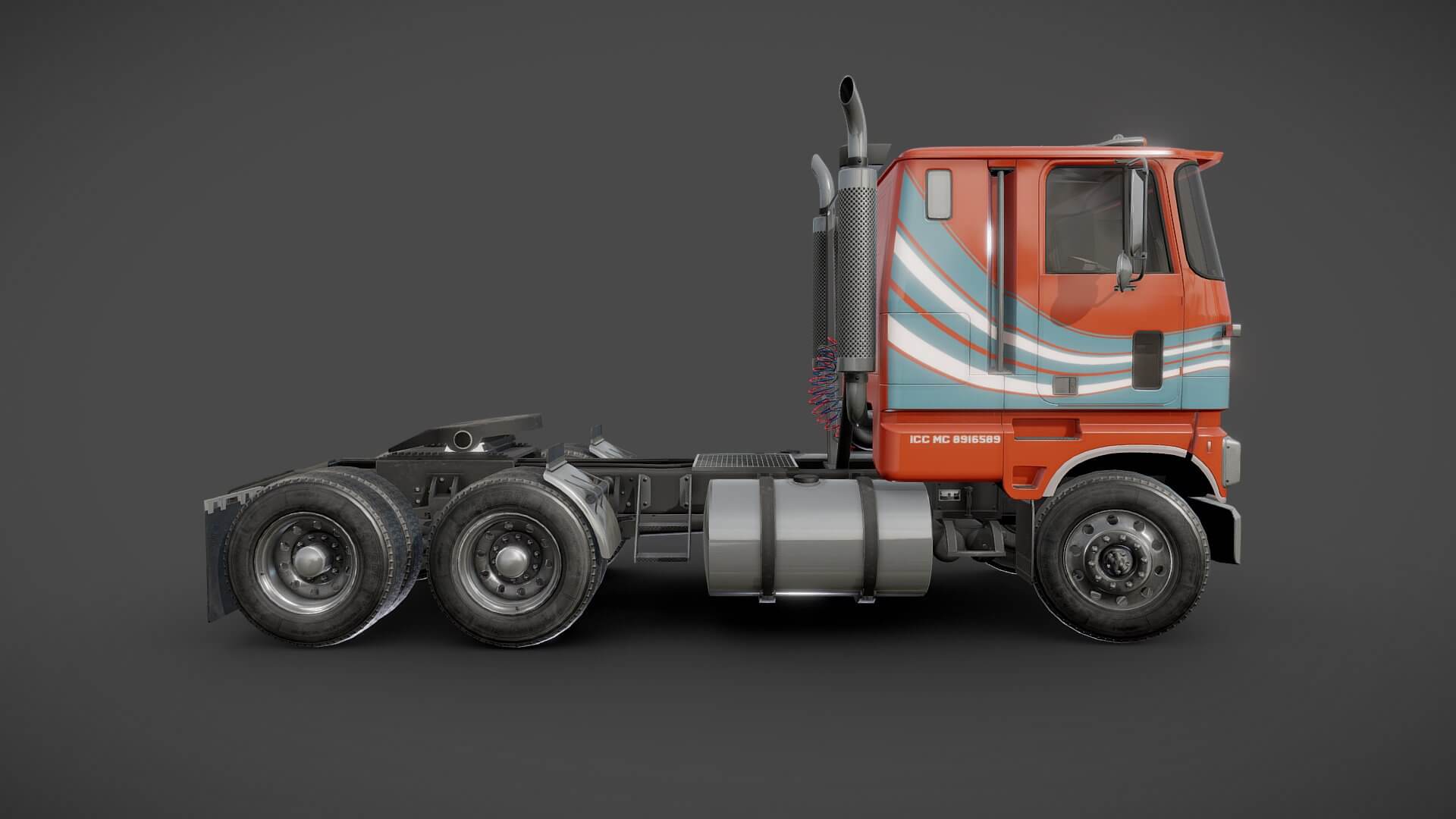 Cab-Over Semi Truck and Trailer 3D Model by Veaceslav Condraciuc