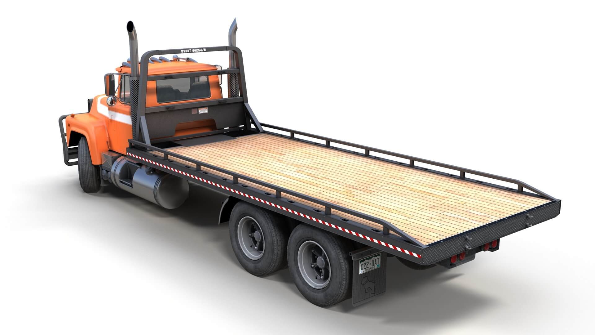 Industrial Flatbed Truck - 3D Model by Veaceslav Condraciuc