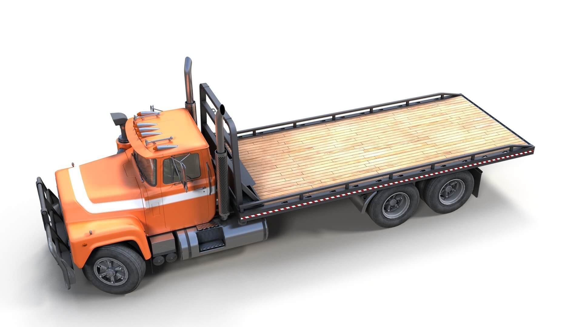 Industrial Flatbed Truck - 3D Model by Veaceslav Condraciuc