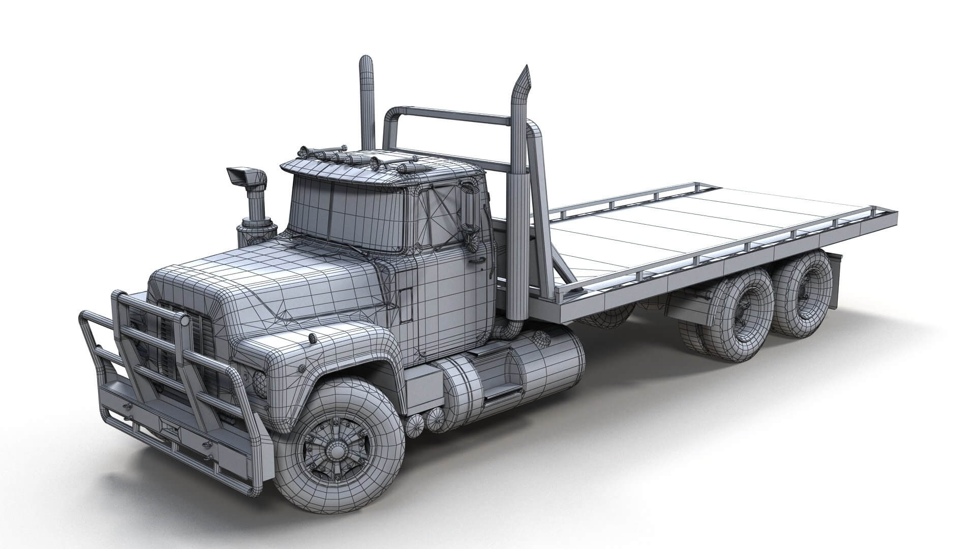 Industrial Flatbed Truck - 3D Model by Veaceslav Condraciuc