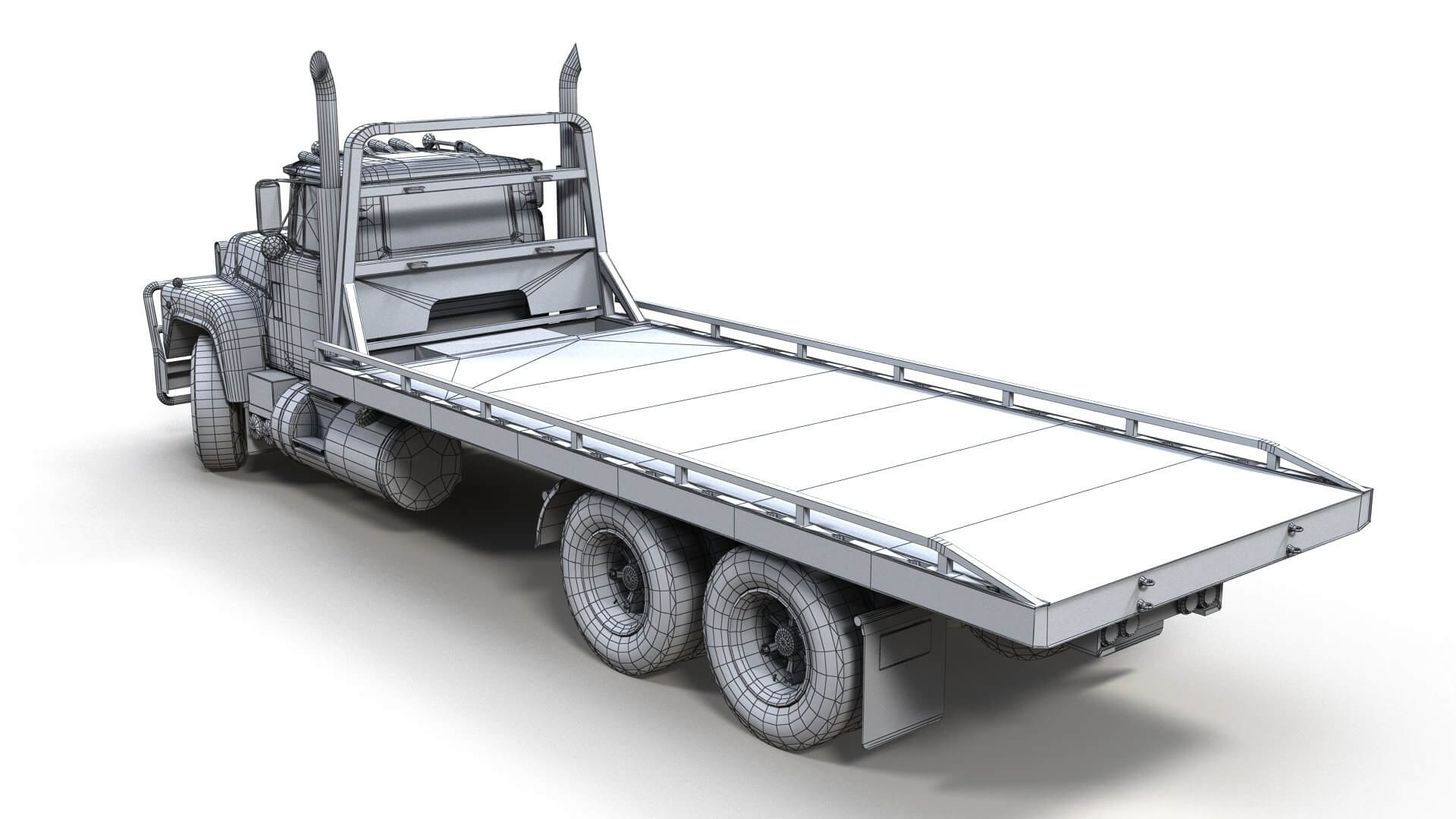 Industrial Flatbed Truck - 3D Model by Veaceslav Condraciuc