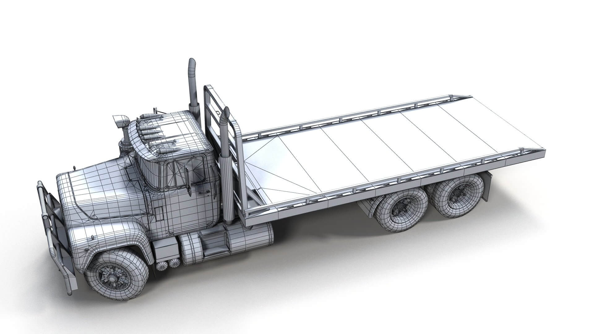 Industrial Flatbed Truck - 3D Model by Veaceslav Condraciuc