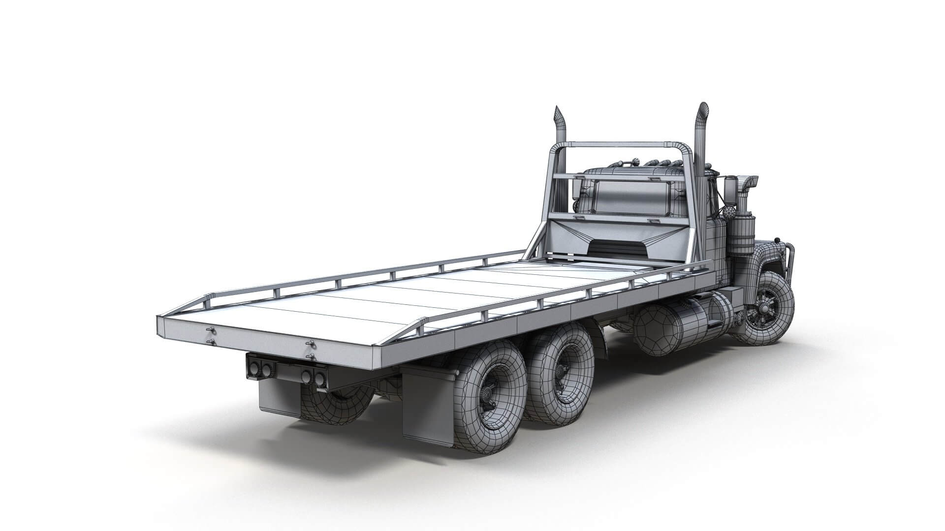 Industrial Flatbed Truck - 3D Model by Veaceslav Condraciuc