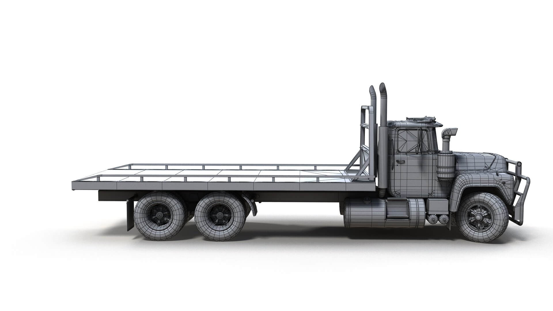 Industrial Flatbed Truck - 3D Model by Veaceslav Condraciuc