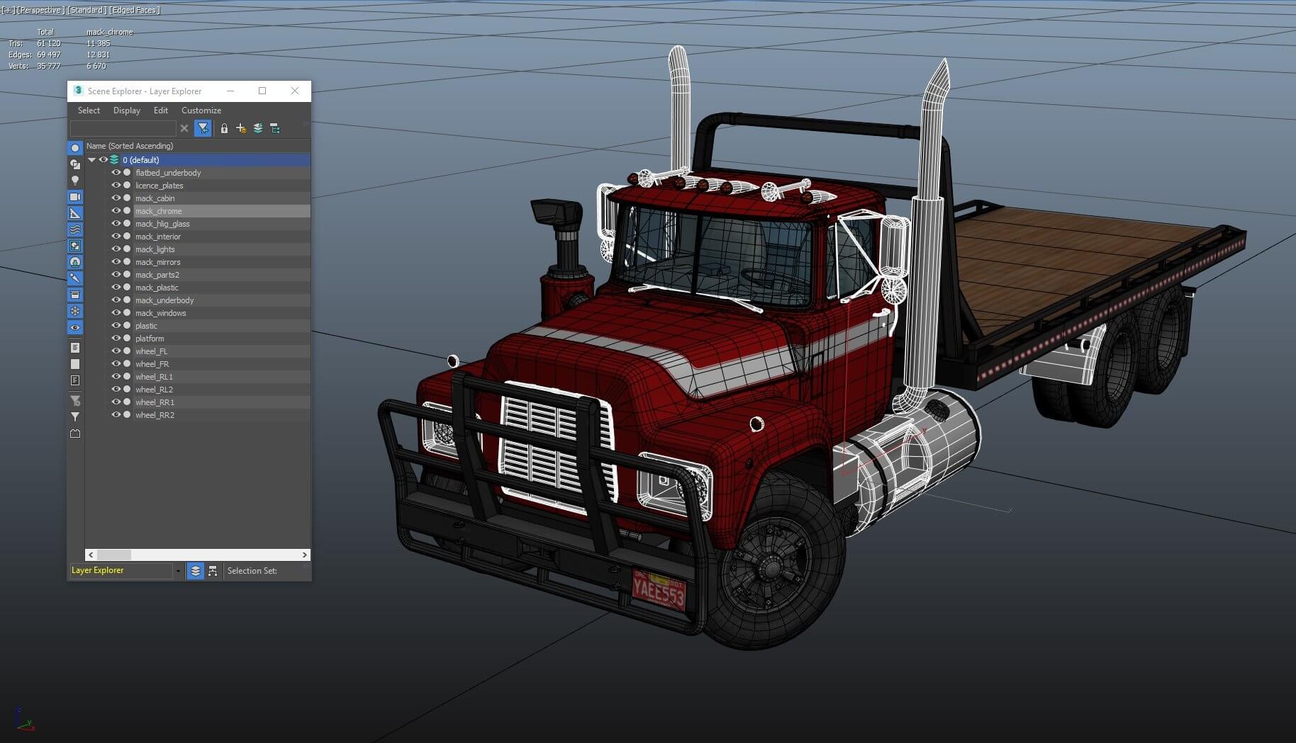 Industrial Flatbed Truck - 3D Model by Veaceslav Condraciuc