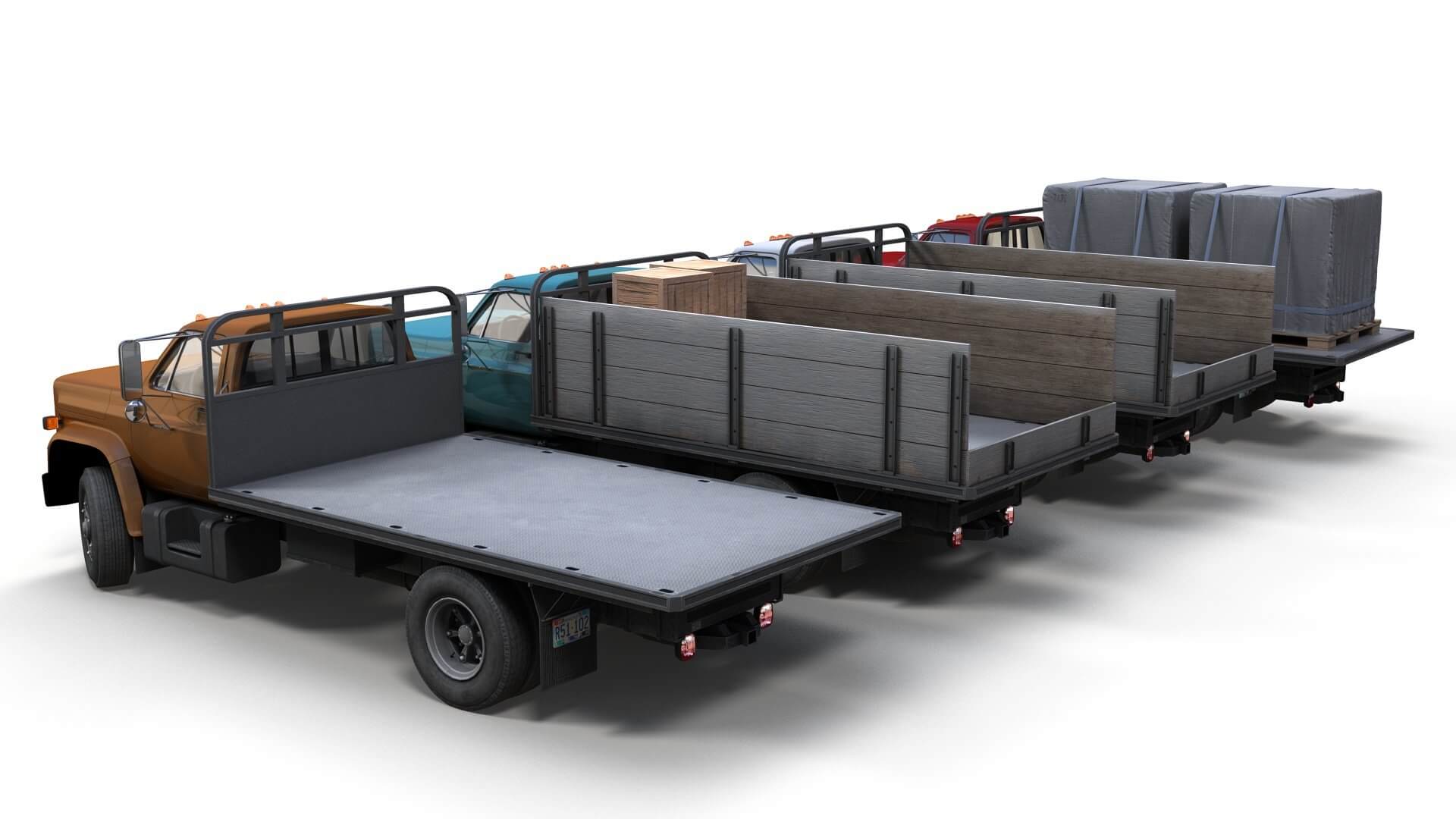 Industrial Flatbed Truck - 3D Model by Veaceslav Condraciuc