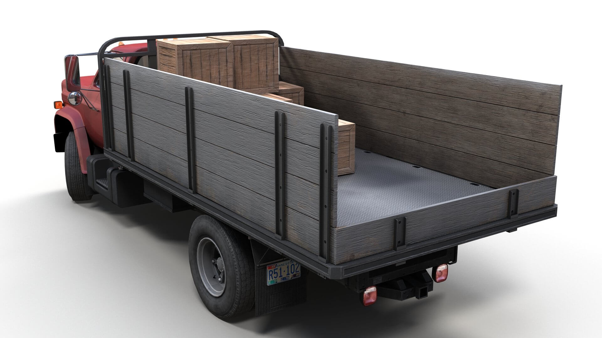 Industrial Flatbed Truck - 3D Model by Veaceslav Condraciuc