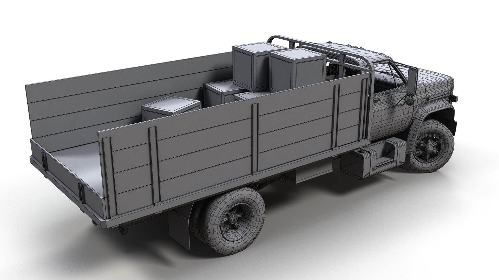 Industrial Flatbed Truck - 3D Model by Veaceslav Condraciuc