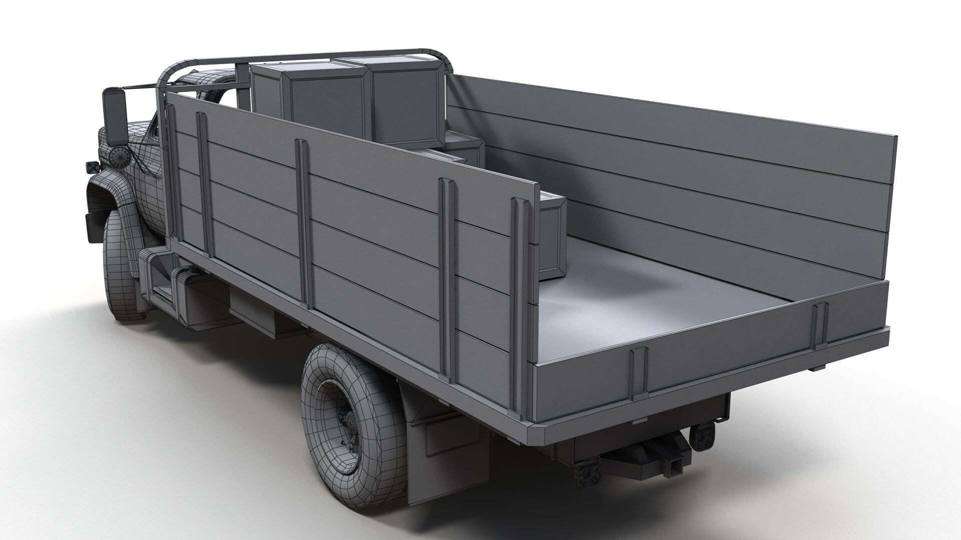 Industrial Flatbed Truck - 3D Model by Veaceslav Condraciuc