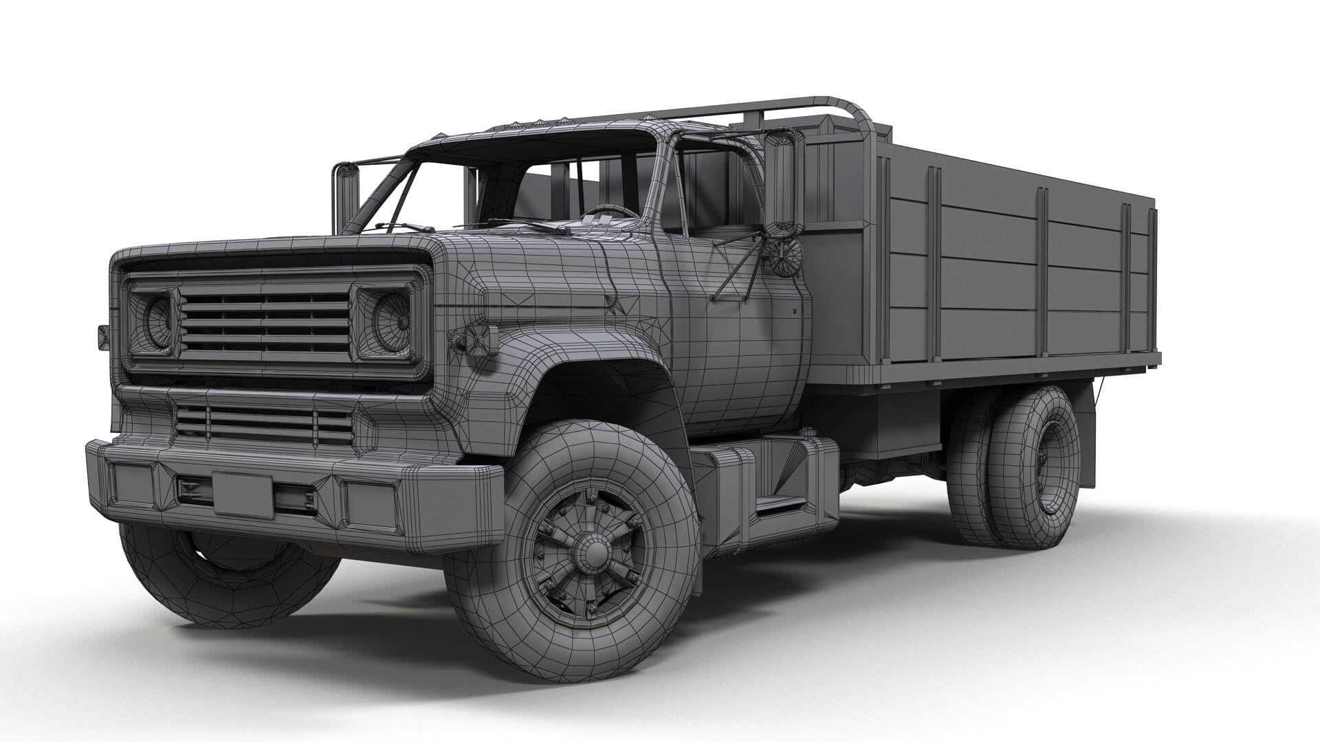 Industrial Flatbed Truck - 3D Model by Veaceslav Condraciuc