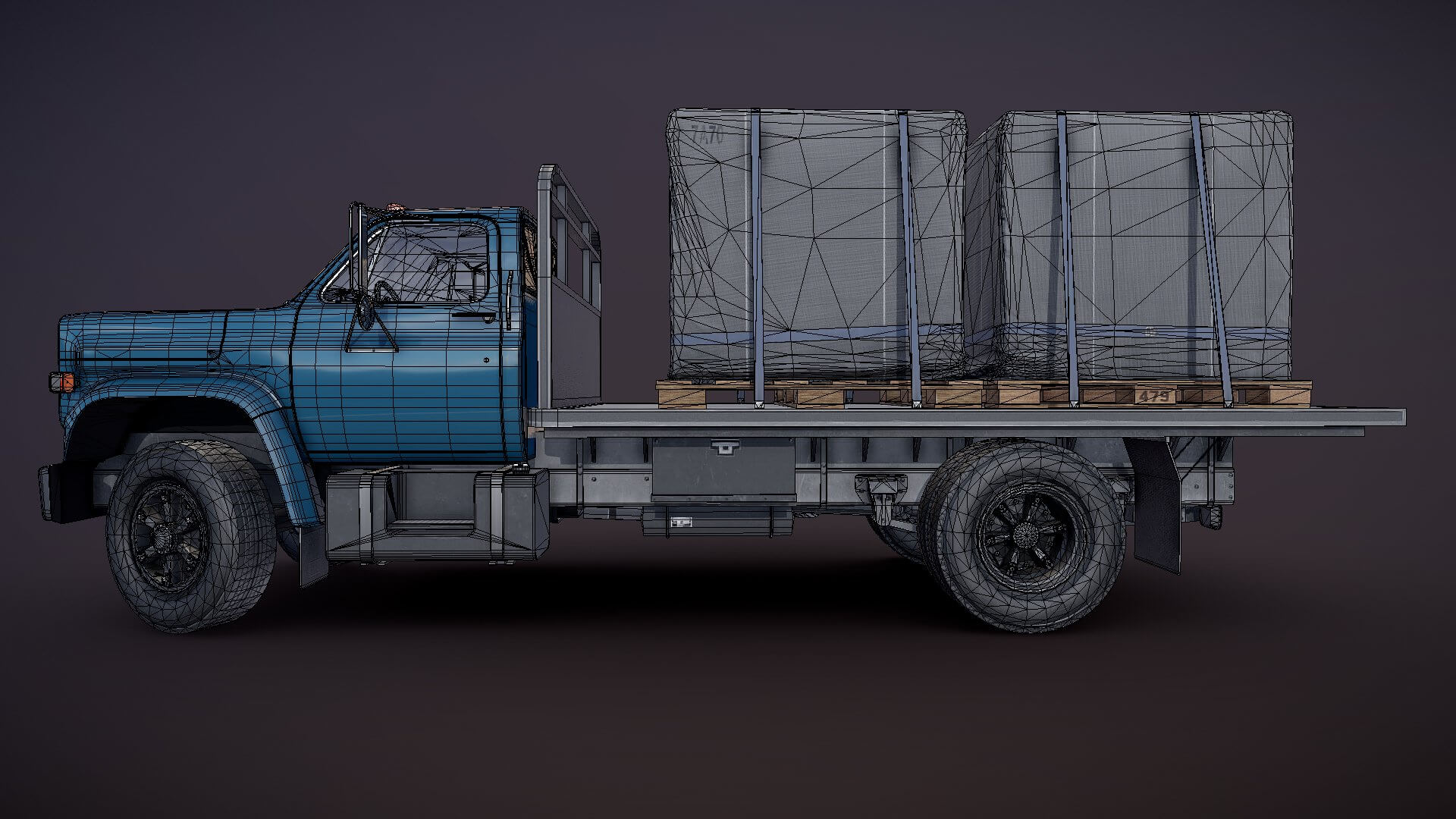Industrial Flatbed Truck - 3D Model by Veaceslav Condraciuc