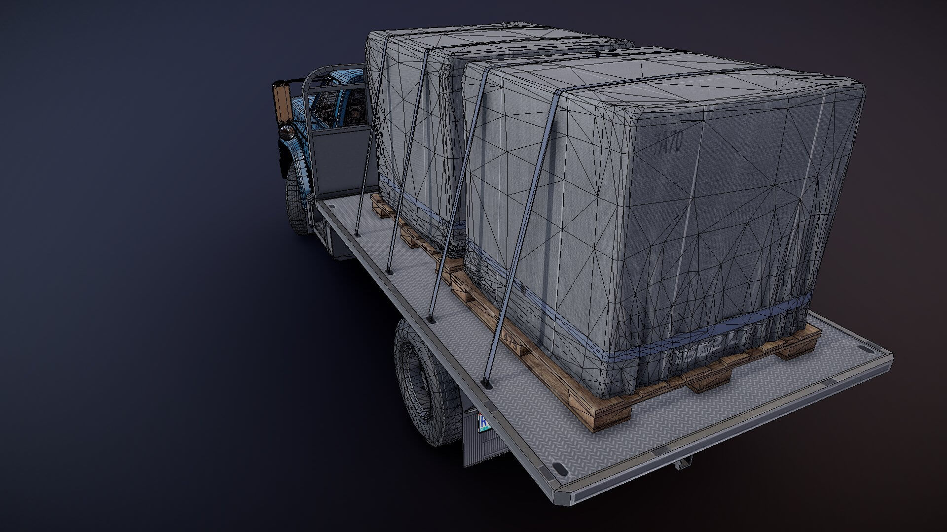 Industrial Flatbed Truck - 3D Model by Veaceslav Condraciuc