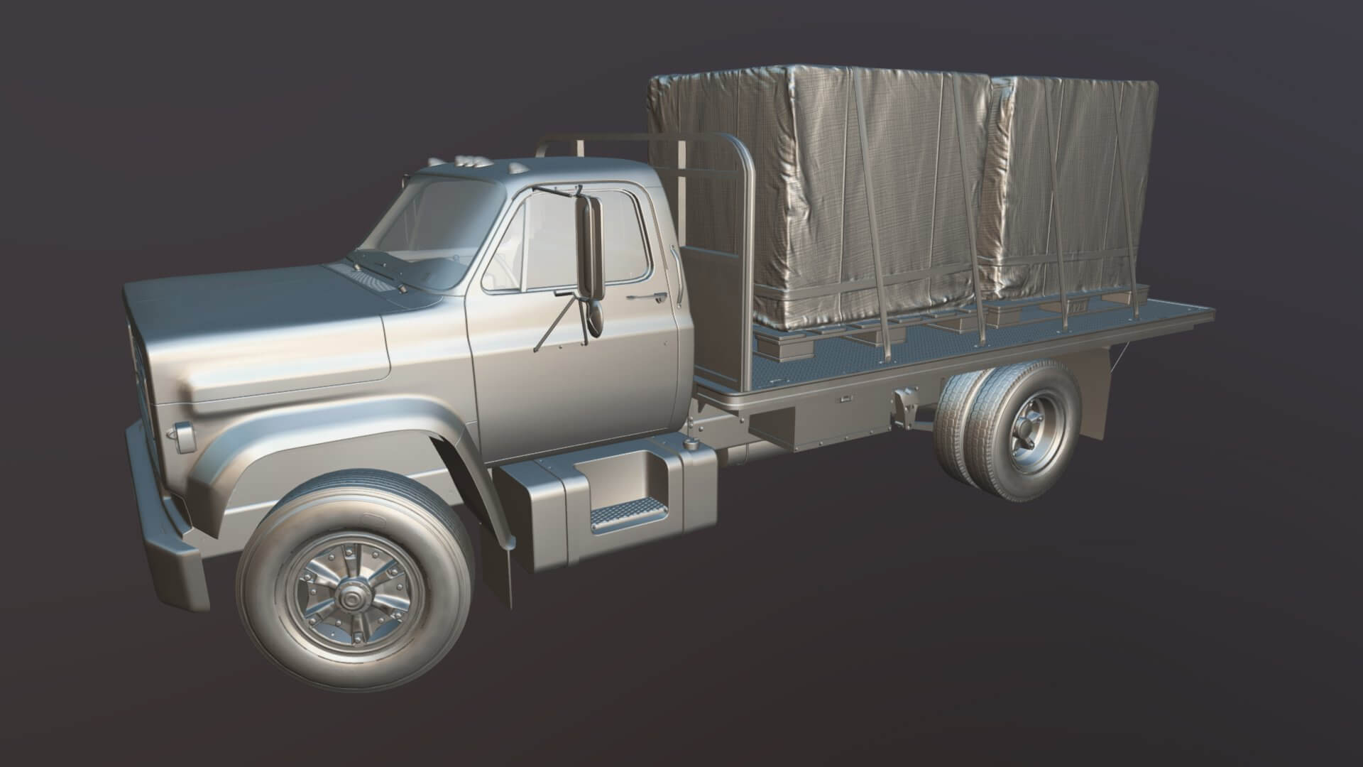 Industrial Flatbed Truck - 3D Model by Veaceslav Condraciuc