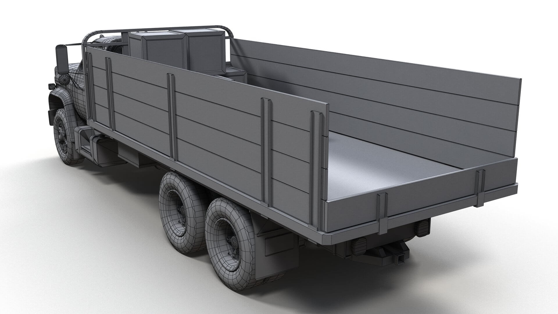Industrial Flatbed Truck - 3D Model by Veaceslav Condraciuc