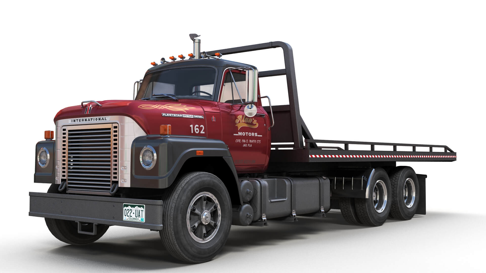 International Fleetstar Flatbed Truck - 3D Model by Veaceslav Condraciuc